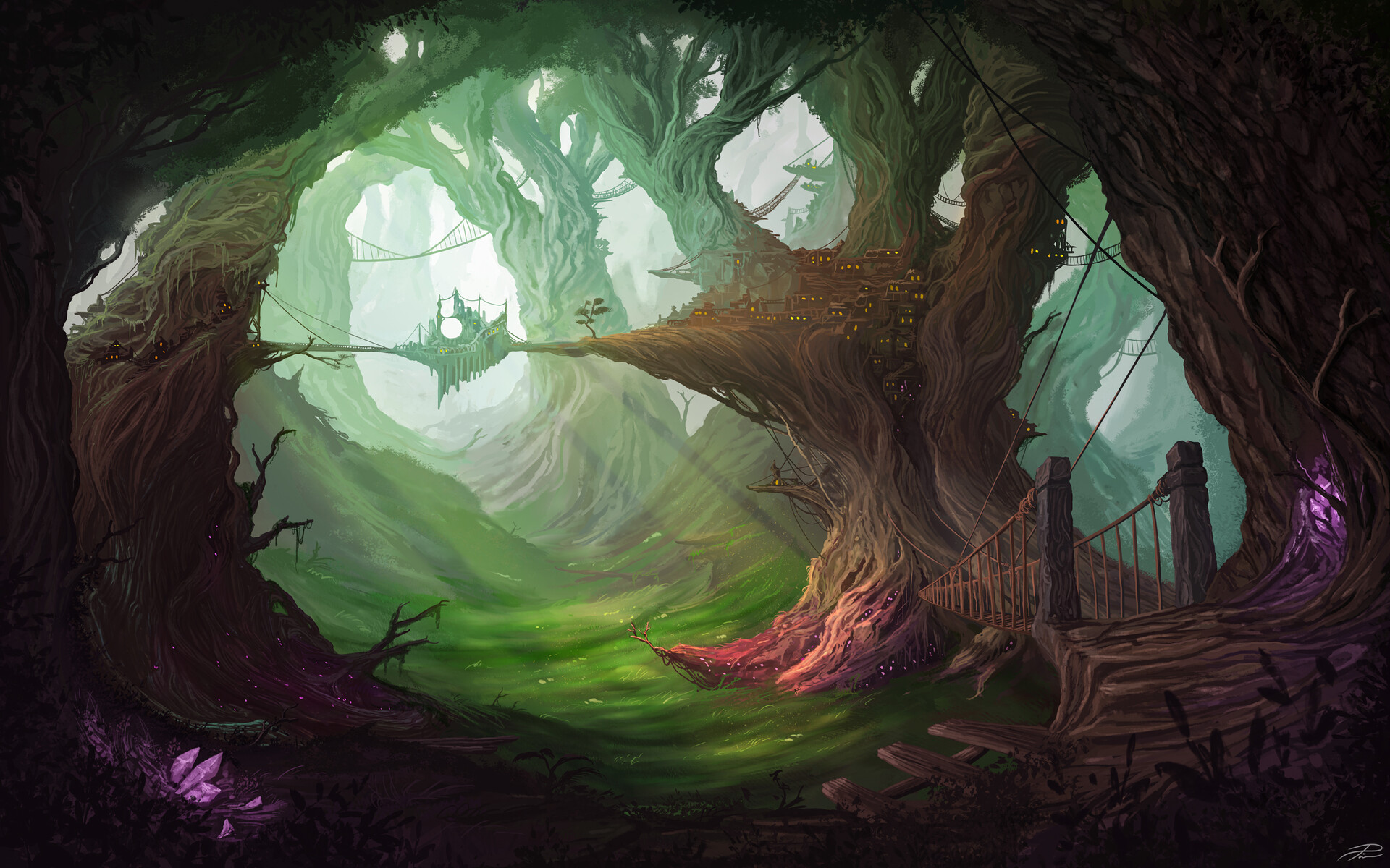 ArtStation - Treetop City - Commission