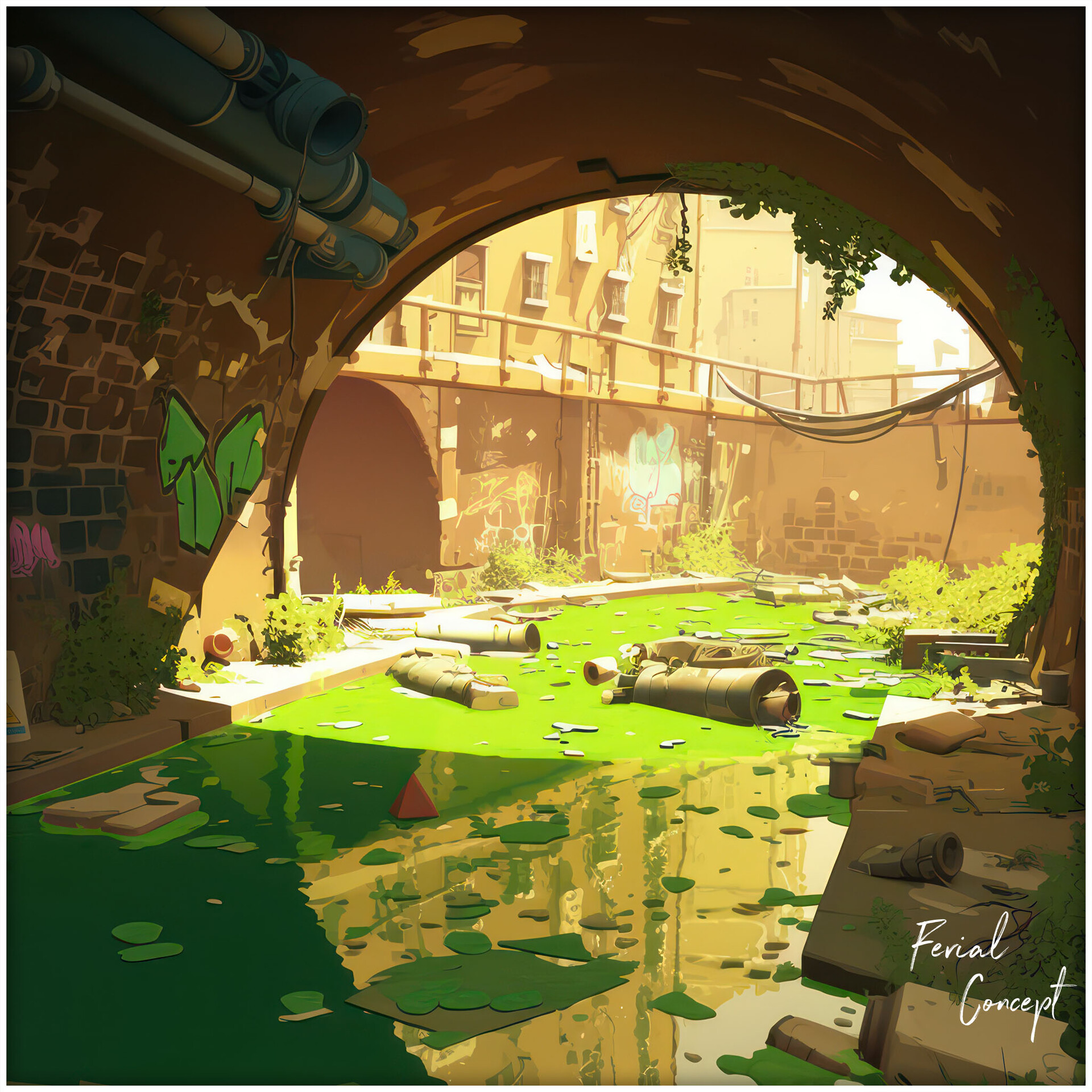 ArtStation - 🔹410 Sewer Network - Anime Concept Reference Image Pack v ...