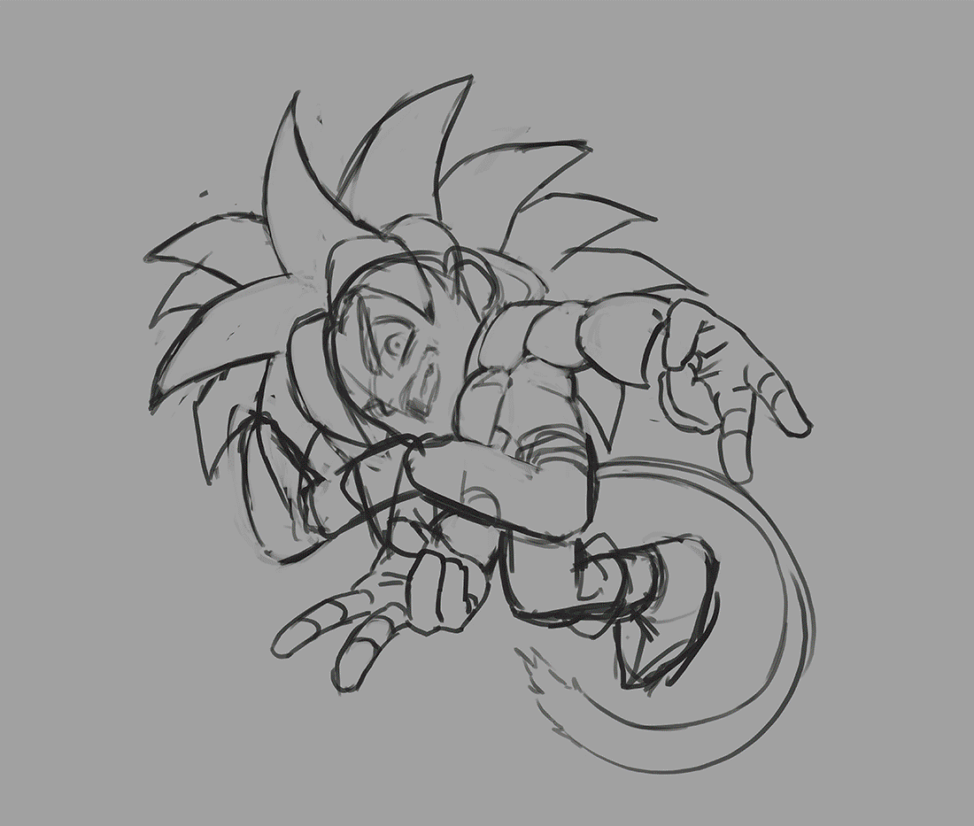 goku ssj4 daima coloring pages