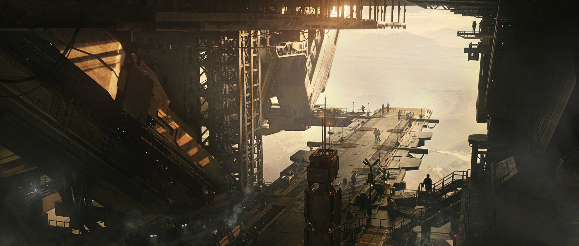 ArtStation - Flying Industrial Station