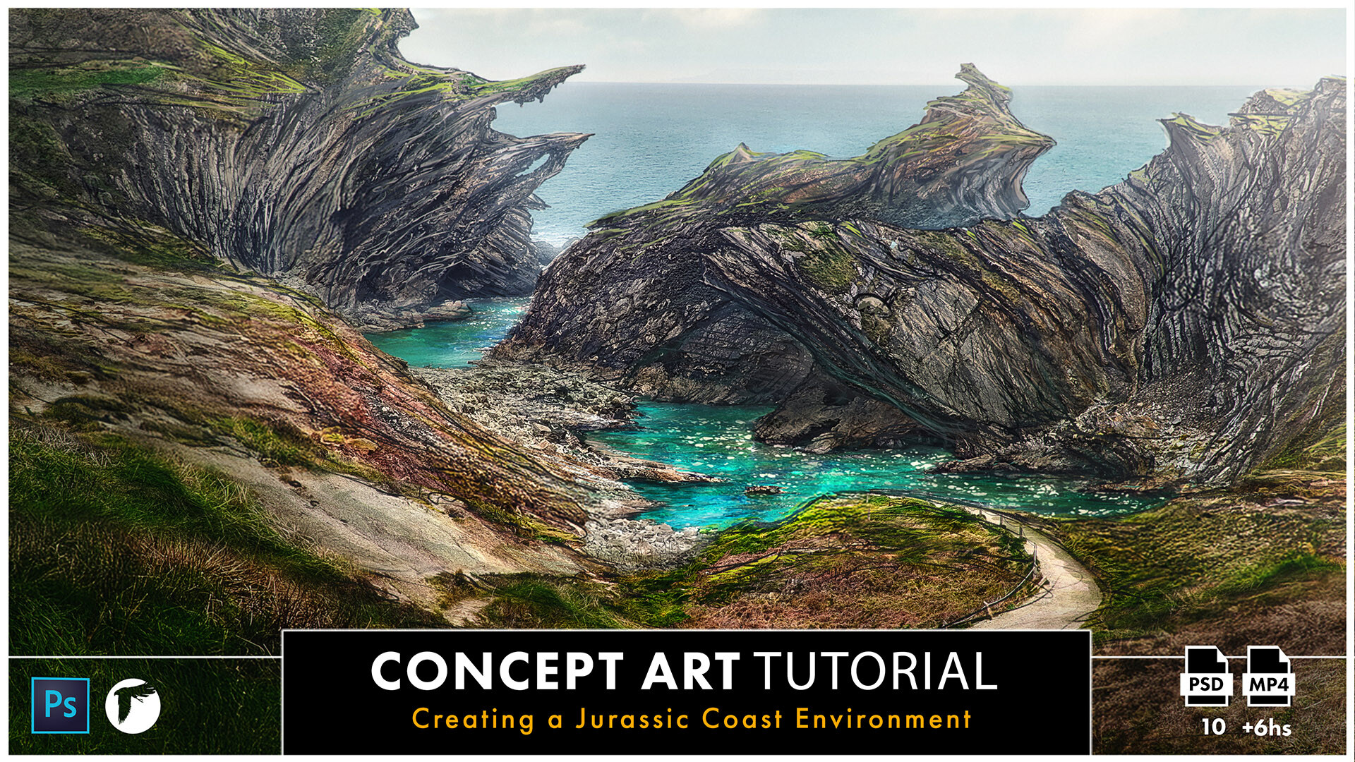 Rafael Falconi - Concept Art Tutorial - Creating a Jurassic Coast Environment