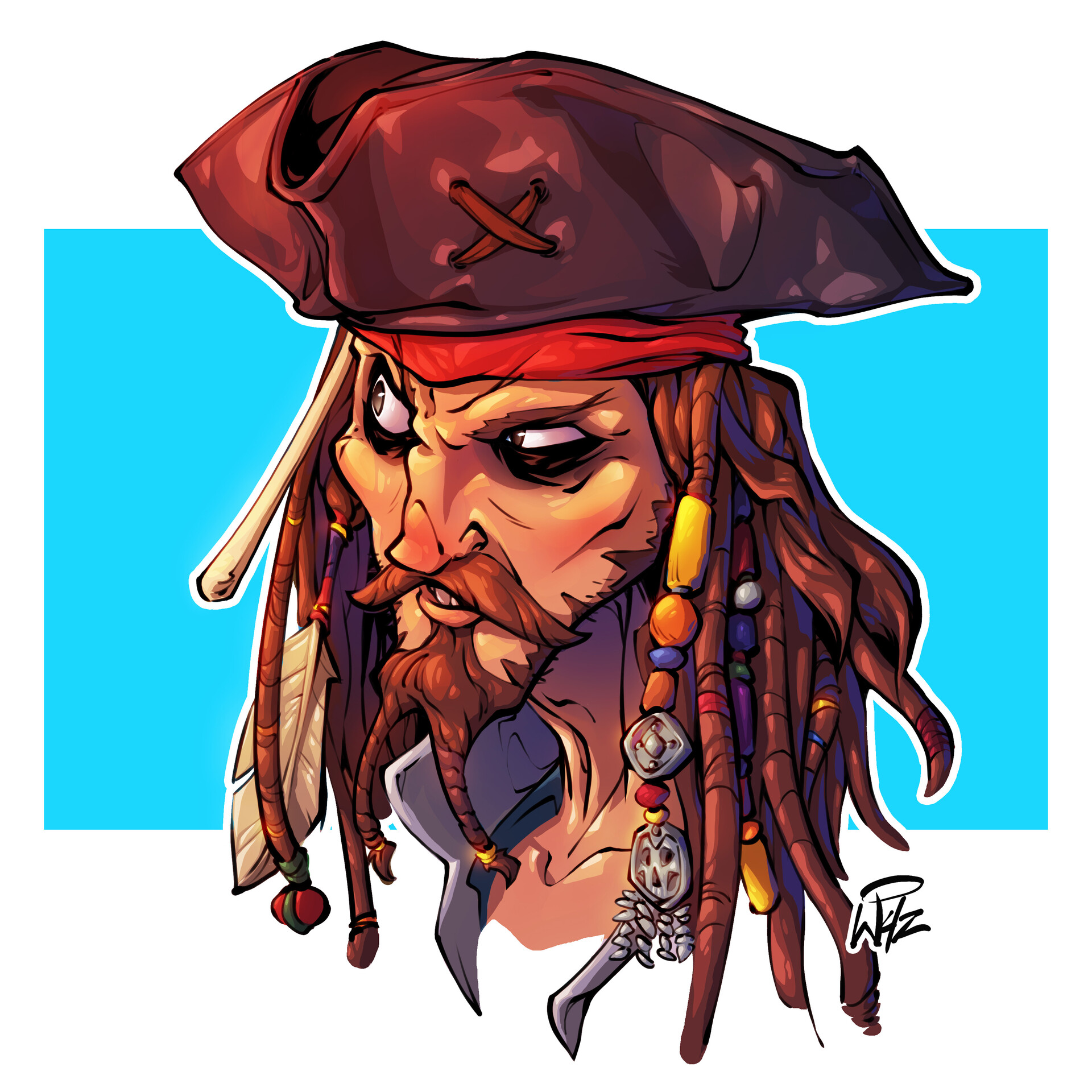jack sparrow coloring picture