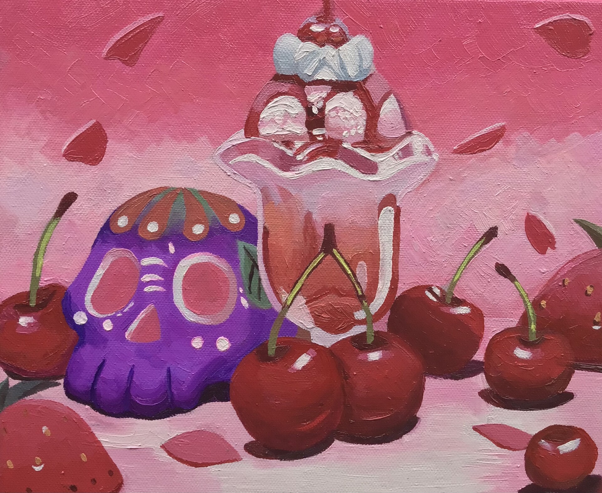 ArtStation - Cherries and milkshake