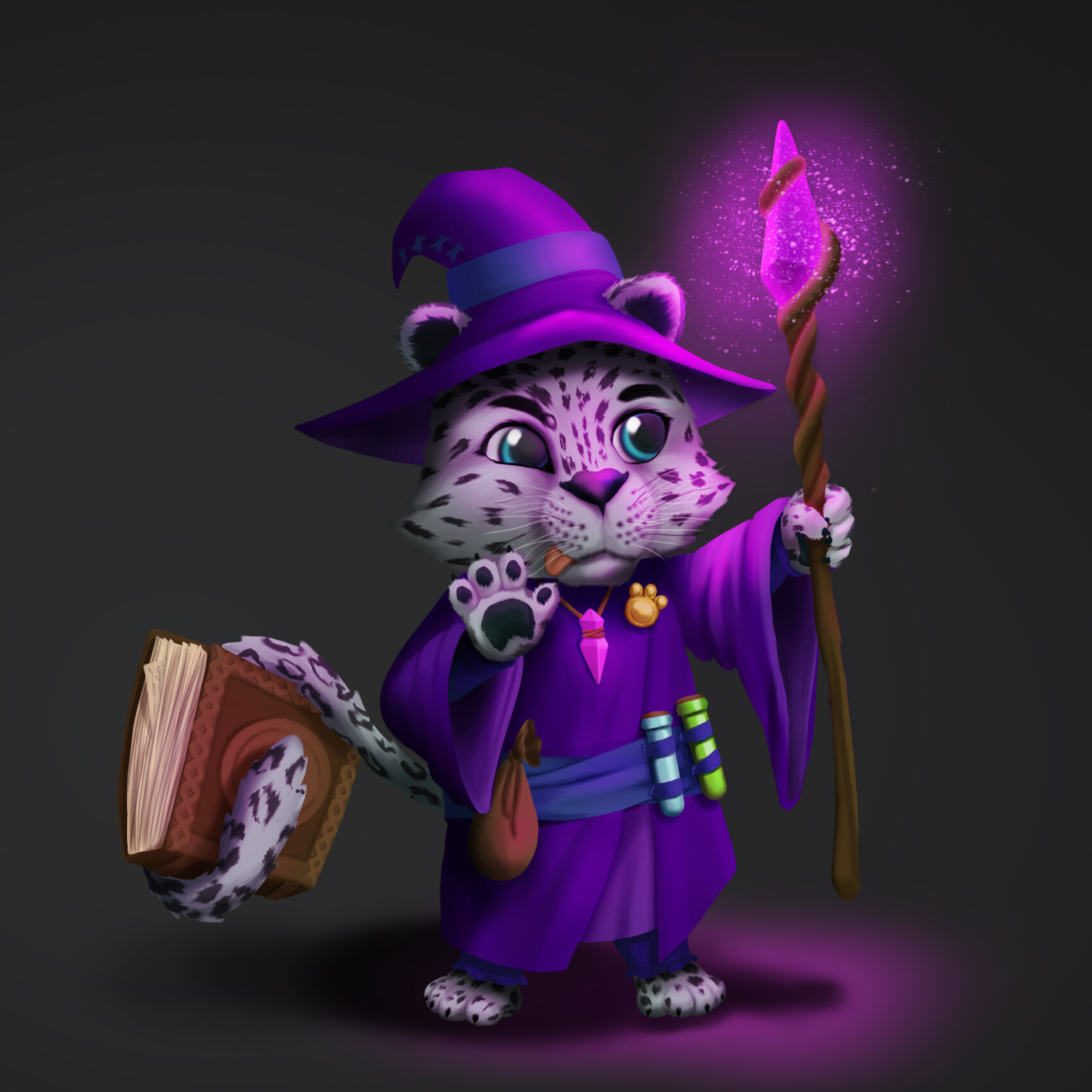 ArtStation - Little Snow Leopard Wizard