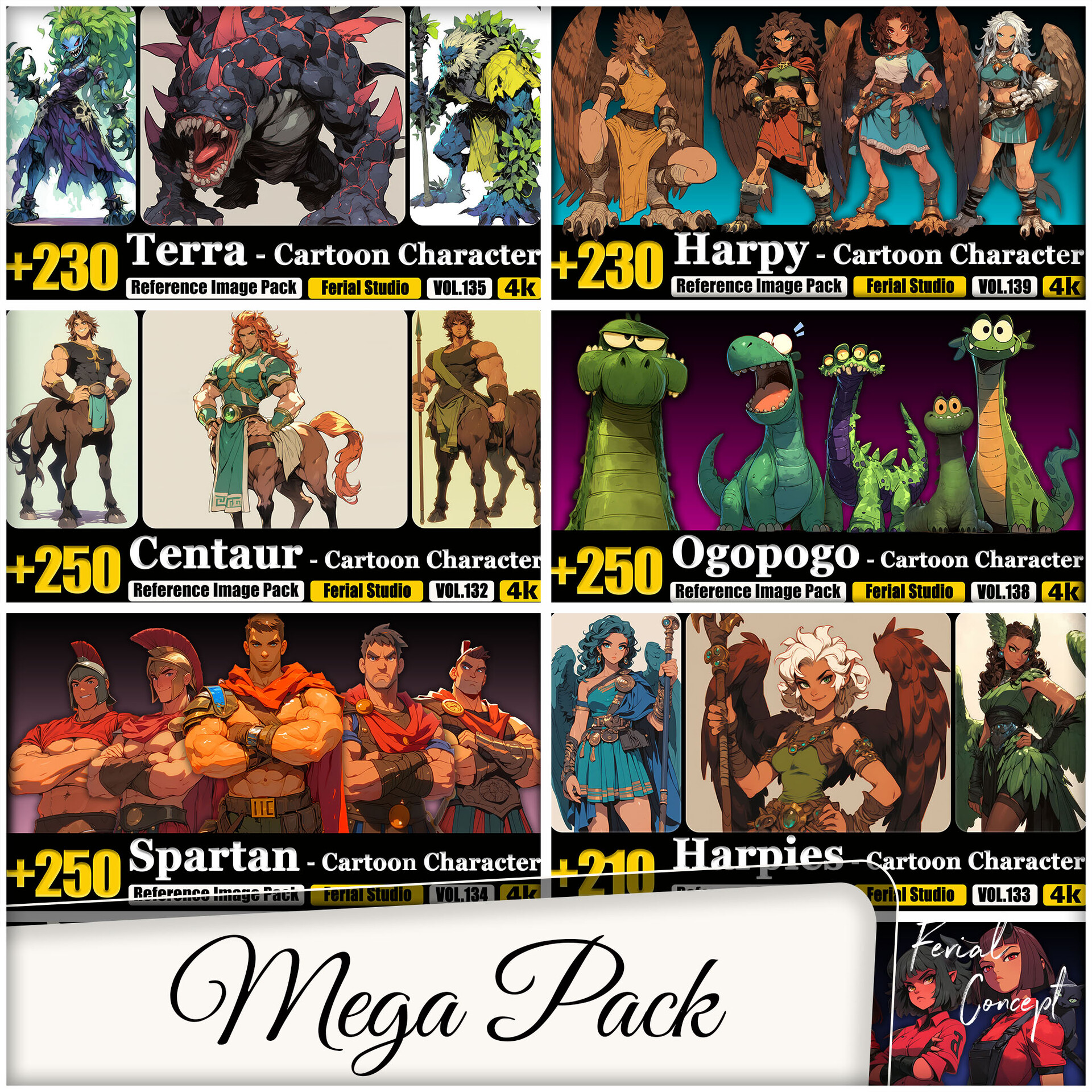 ArtStation - 🔹+4600 Cartoon Character Reference Image Pack - MEGA PACK ...