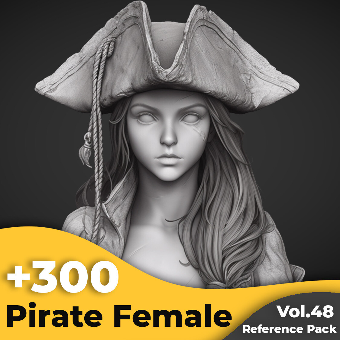 3D Head Sculpt References in 4K - Tika Art - +300 Pirate Female Head ...