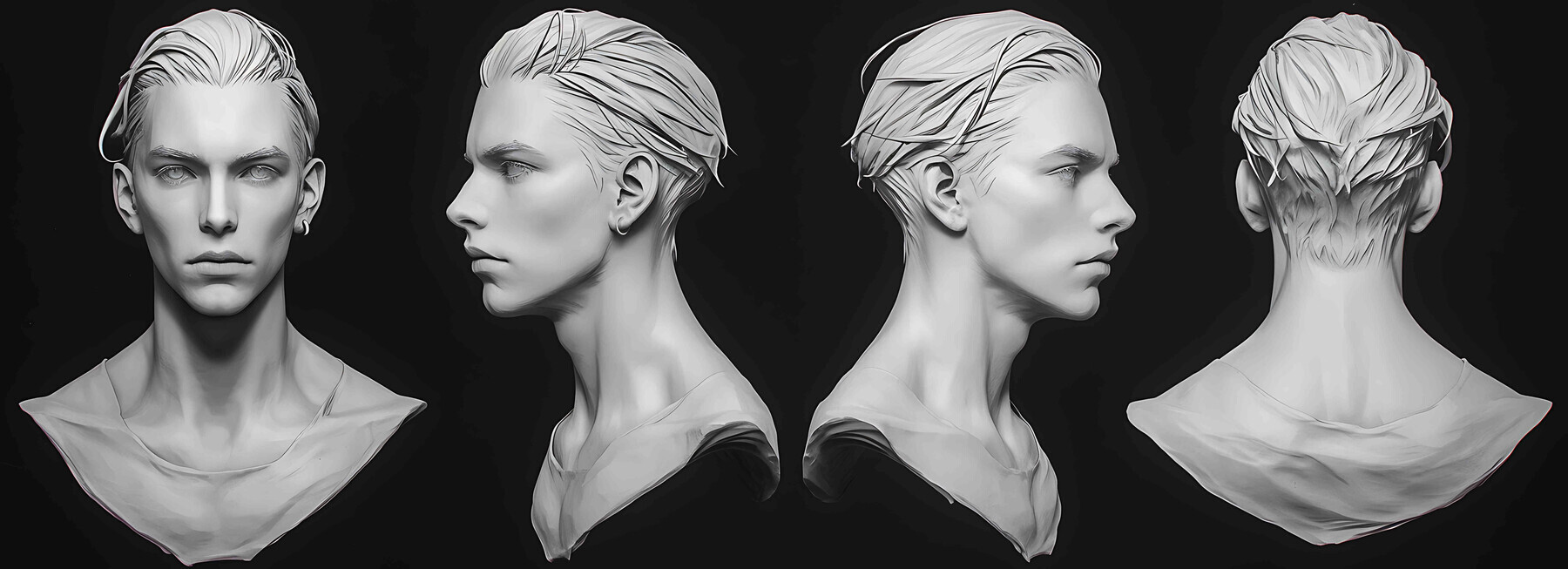 3D Head Sculpt References in 4K - Tika Art - +300 Male Clay Head Sculpt ...