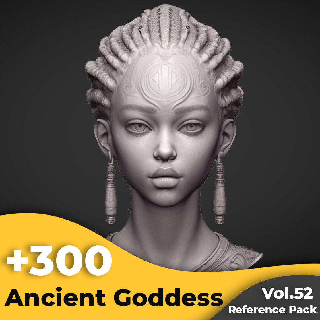 3D Head Sculpt References in 4K - Tika Art - +300 Ancient Goddess Head ...