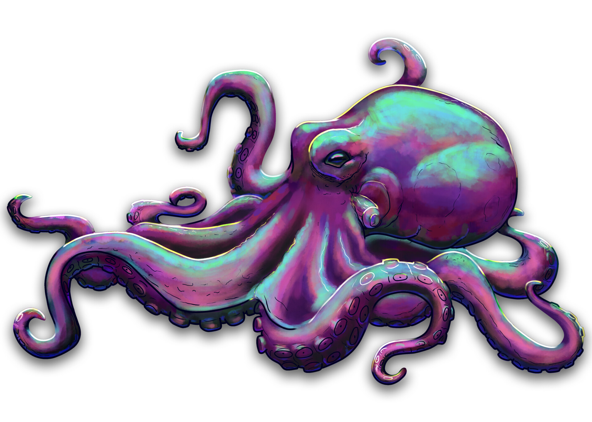 ArtStation - Psychedelic Octopus