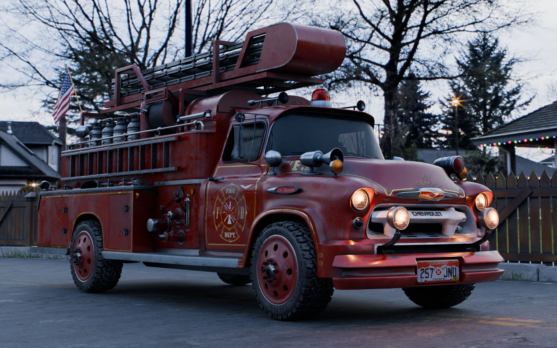 ArtStation - Fire truck Chevy 1957