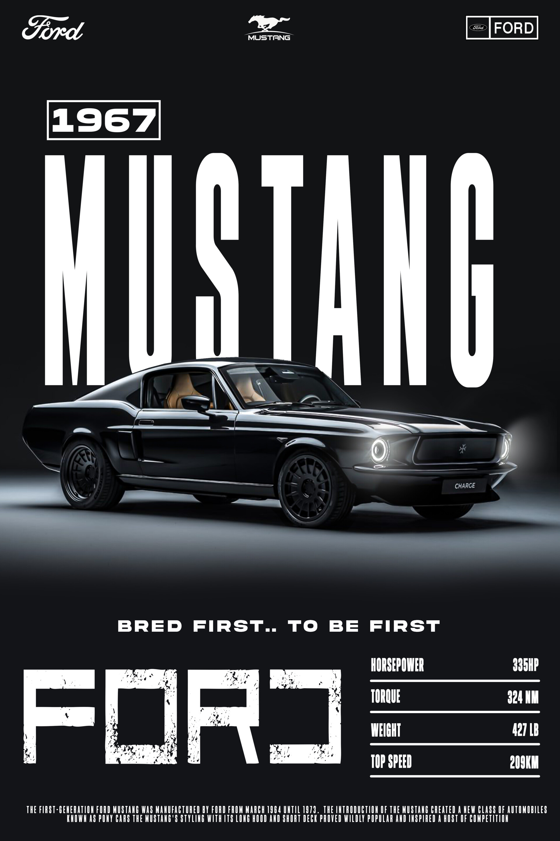ArtStation - Ford Mustang 1967 Poster