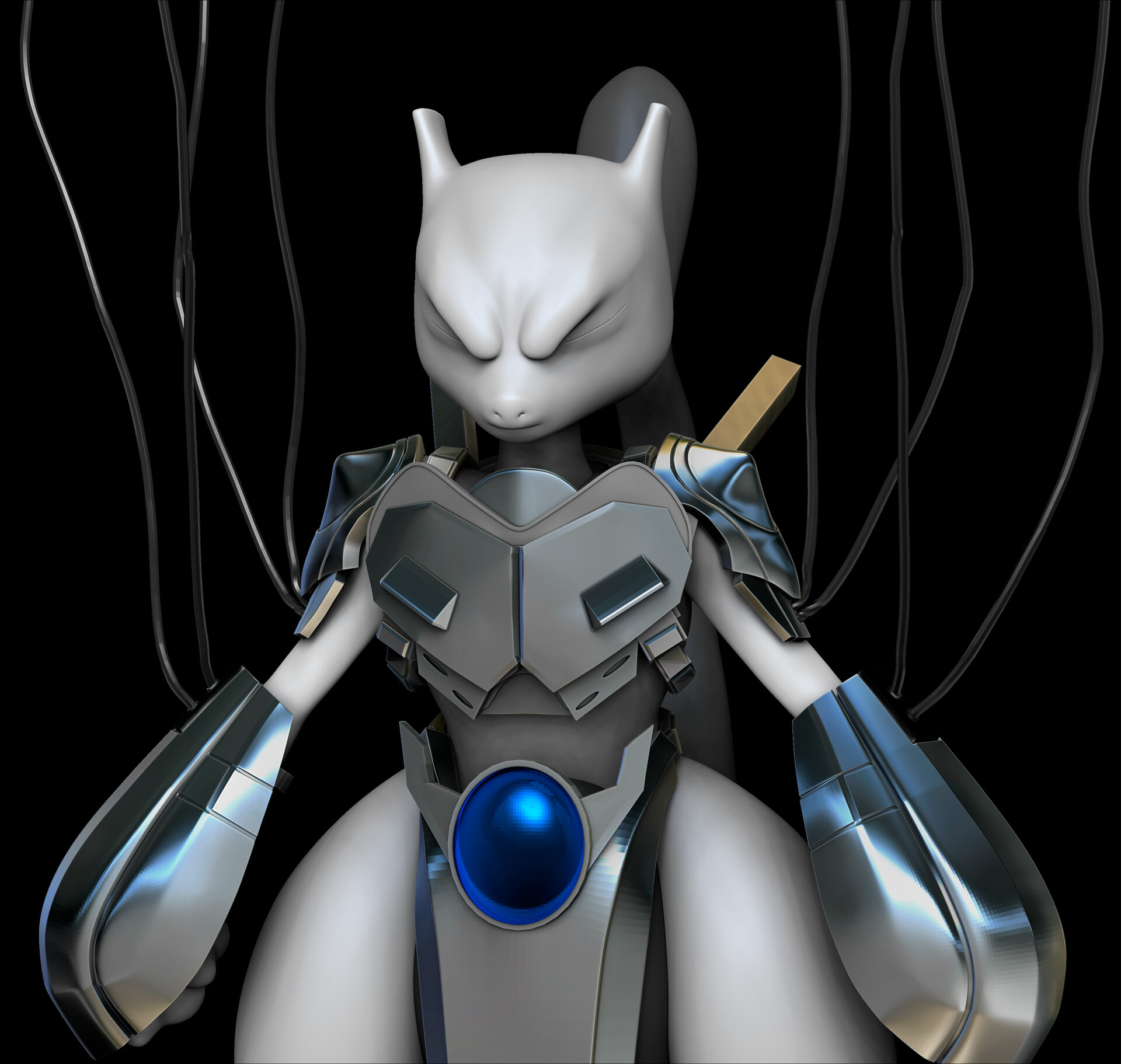 ArtStation - Mewtwo armor (3d printing)