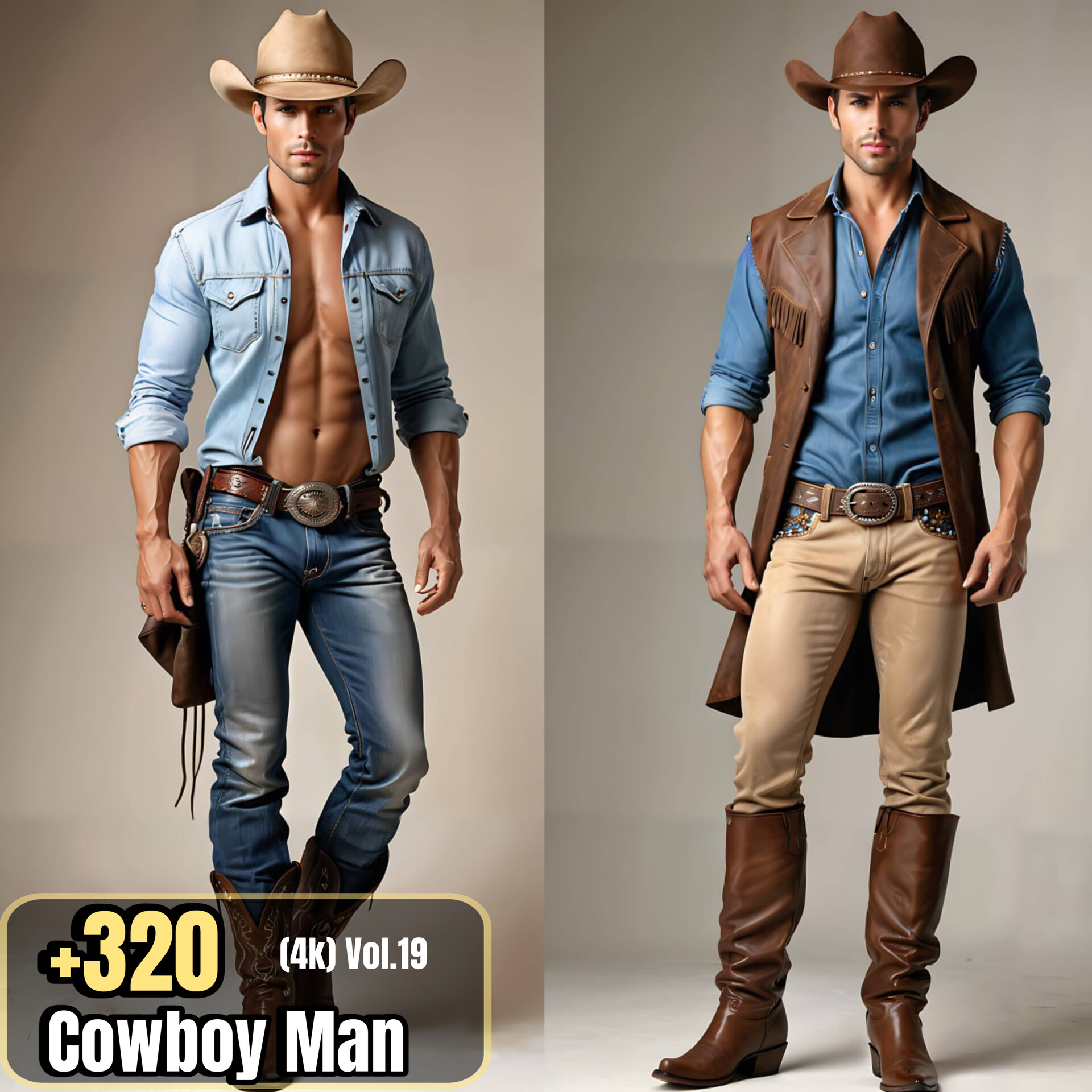 ArtStation - +320 Cowboy Man Character Concept(4k)