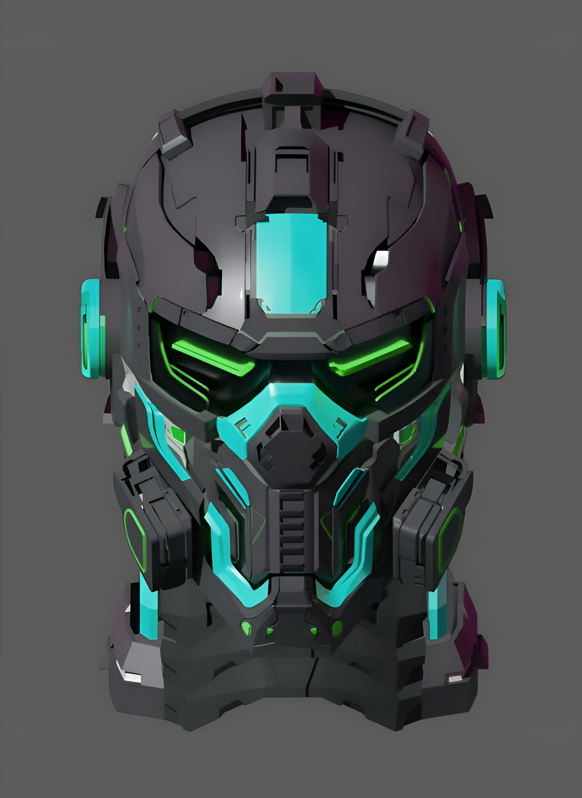 ArtStation - Lowpoly Robo Helmet Concept using concept reference