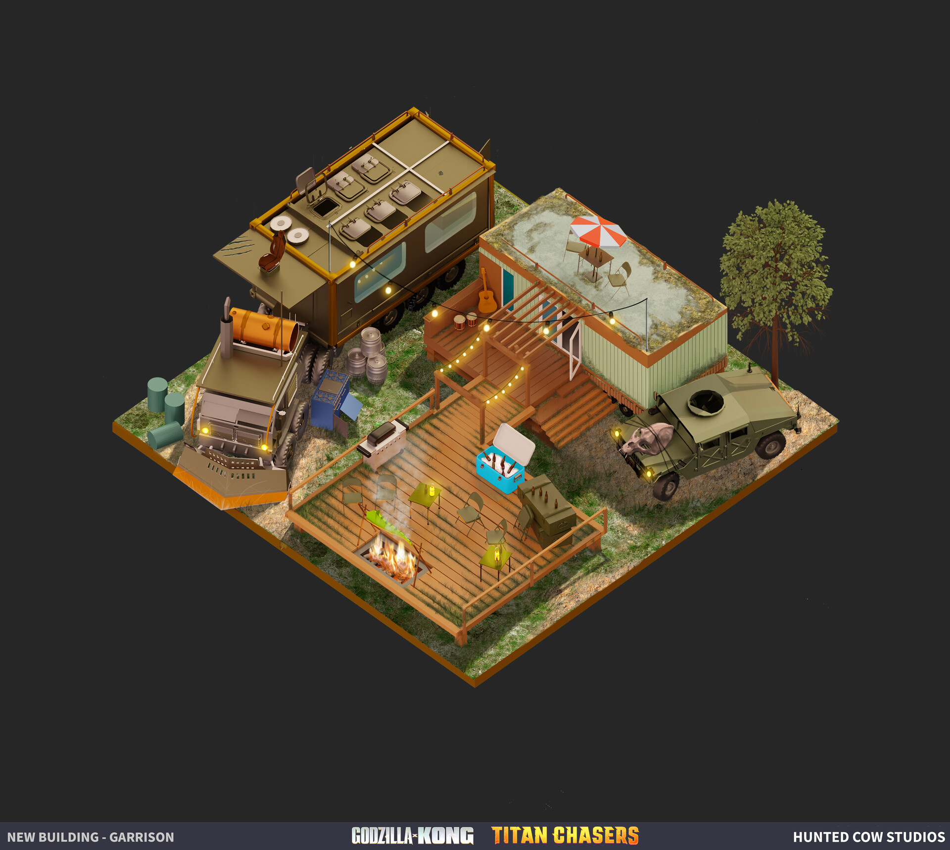 ArtStation - Titan Chaser Garrison structure concept for Godzilla x Kong : Titan Chasers.