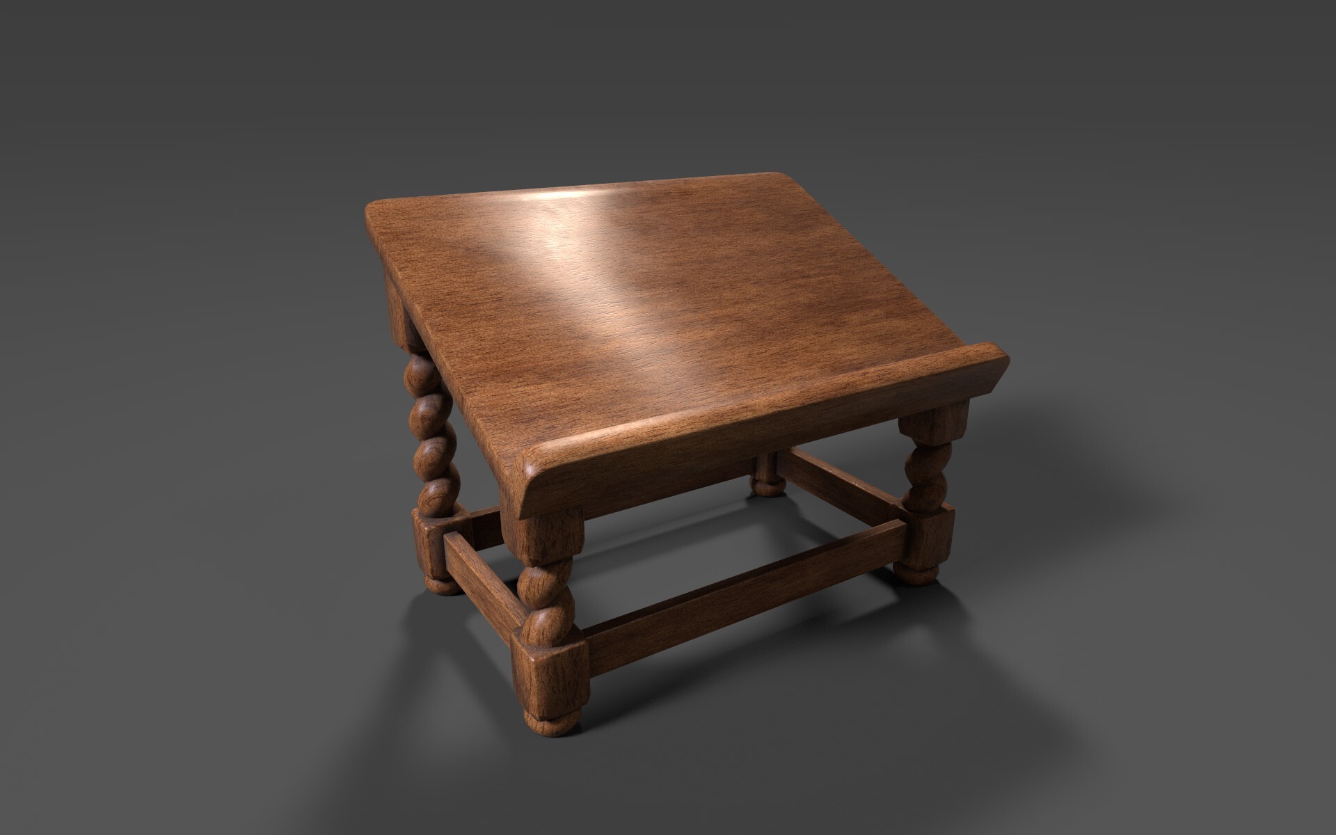 ArtStation - Old Carved Wood Lectern Book Holder Low-poly 3D model