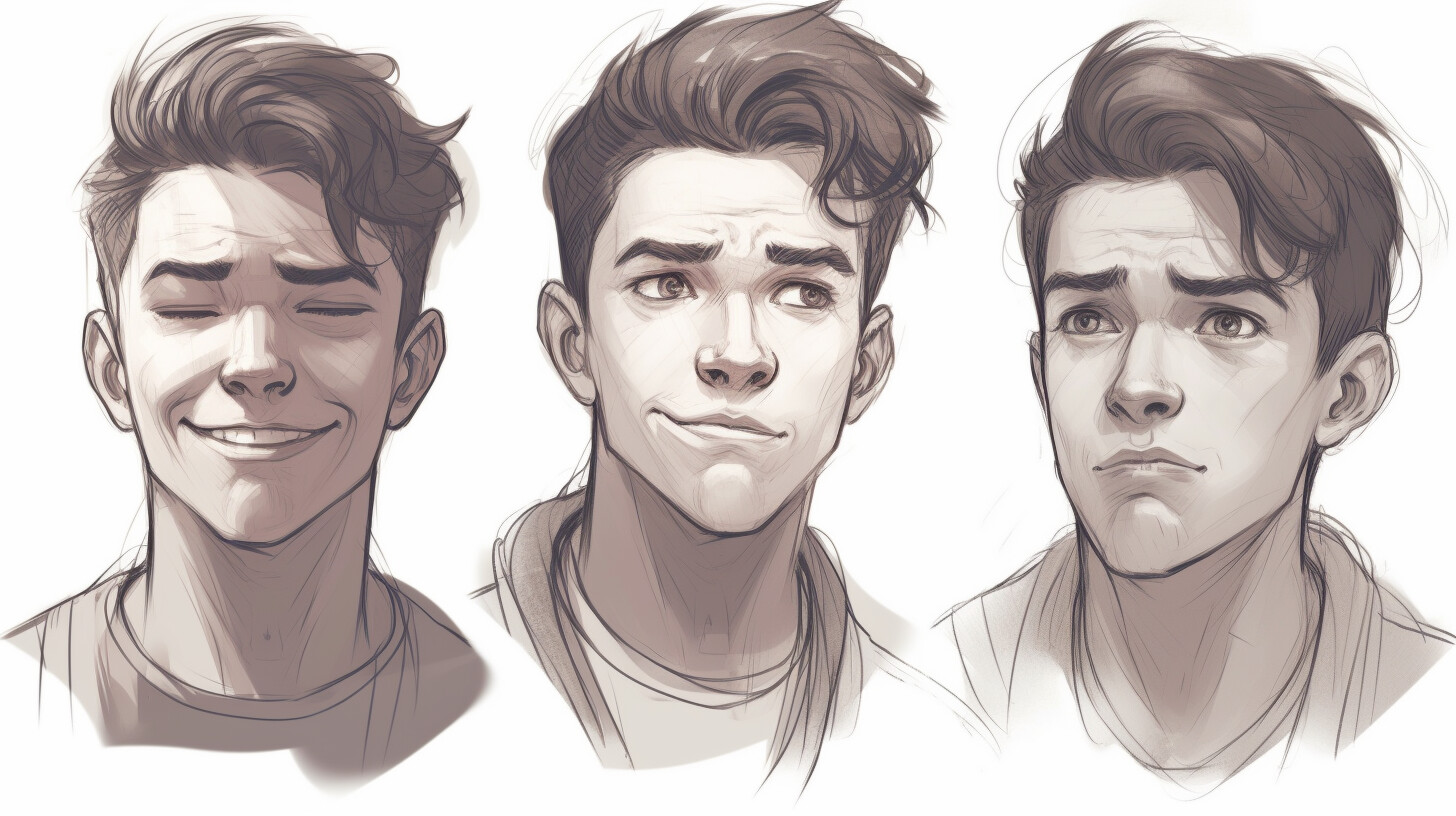 young man drawing reference