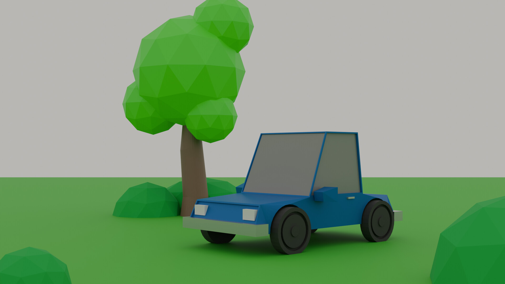 ArtStation - Car - Low poly car model created using Blender
