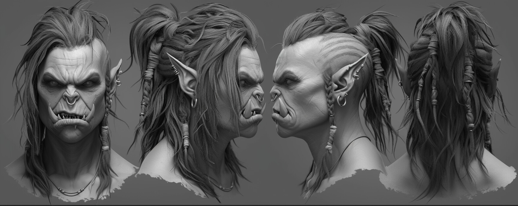 3D Head Sculpt References in 4K - Tika Art - +300 ORC Female Head ...