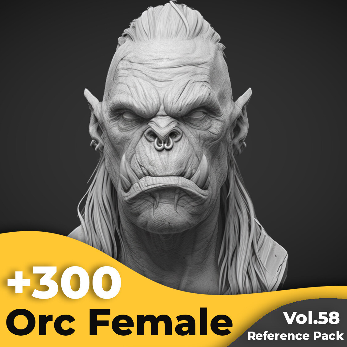 3D Head Sculpt References in 4K - Tika Art - +300 ORC Female Head ...