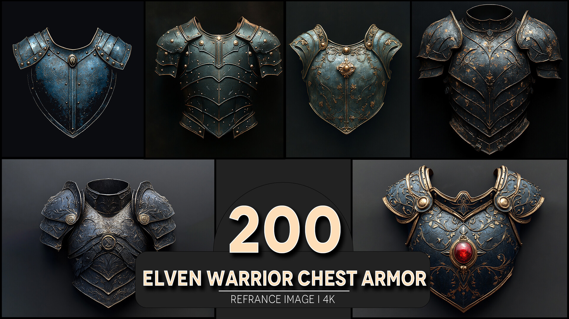 Pixel Ref - Elven Warrior Chest Armor 4K Reference/Concept Images