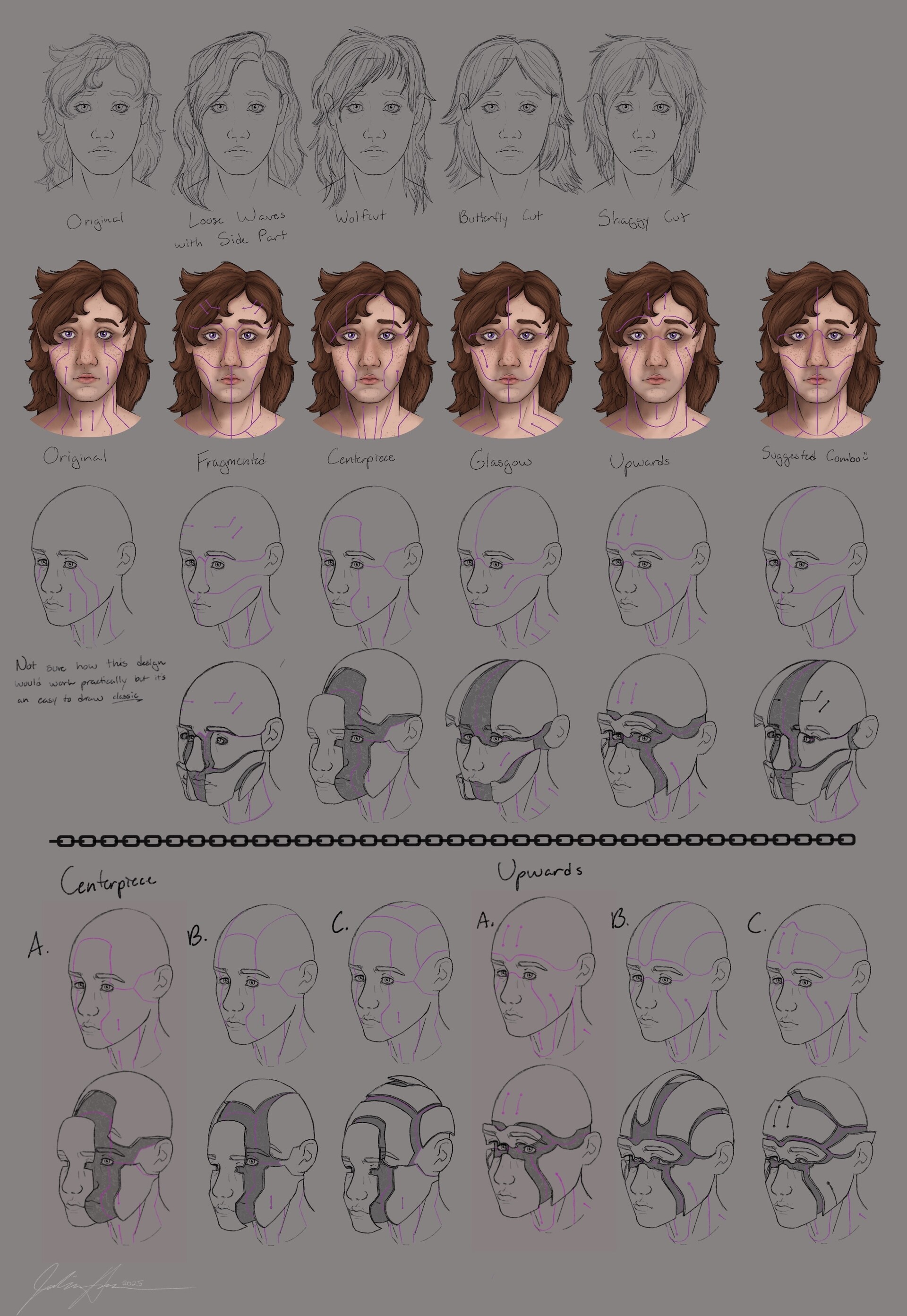 ArtStation - "Glitch" Cyborg Character Concept Sketches
