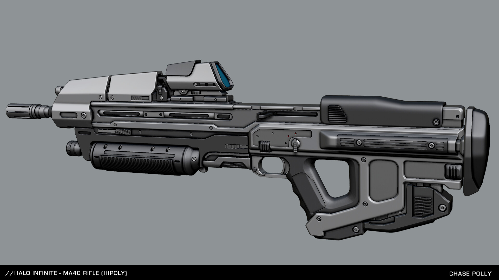 chasingpolys.com - MA40 Assault Rifle Hipoly // Halo Infinite