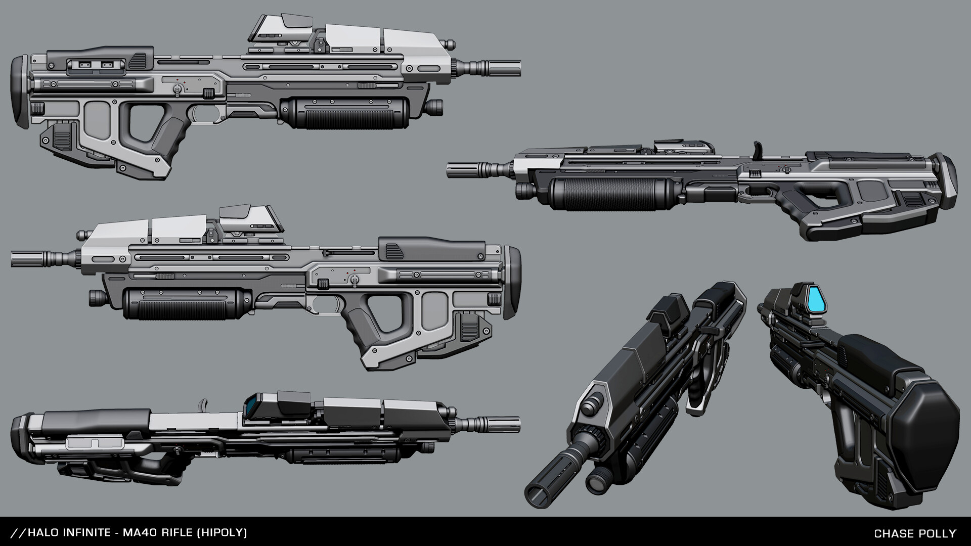 chasingpolys.com - MA40 Assault Rifle Hipoly // Halo Infinite