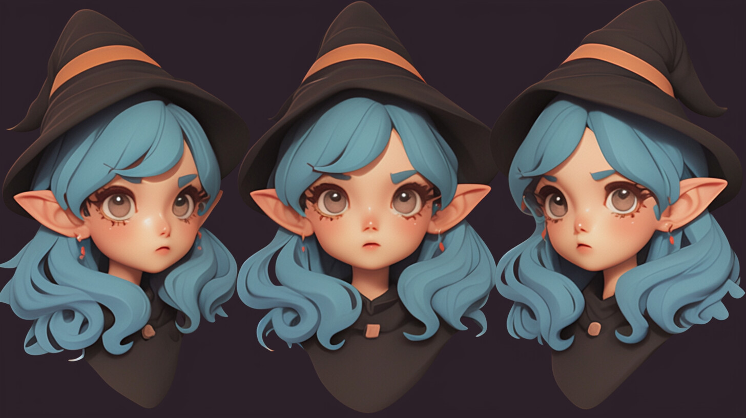3D Head Sculpt References in 4K - Tika Art - +300 Chibi Witch Female ...