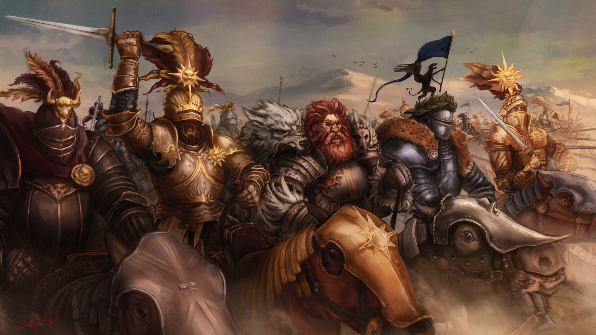 ArtStation - Knights of the Old War Warhammer artwork (The Old Realms Mod)