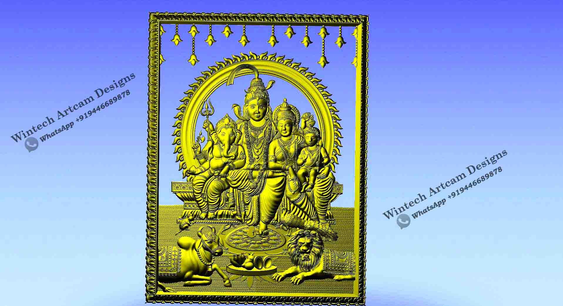 ArtStation - Shiva Parvathy Family: CNC Artcam Carveco Design