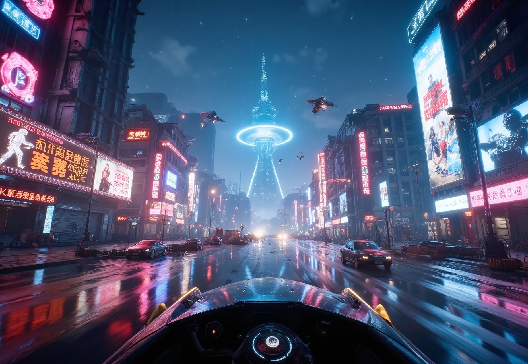 ArtStation - A vibrant cyberpunk cityscape showcasing futuristic ...