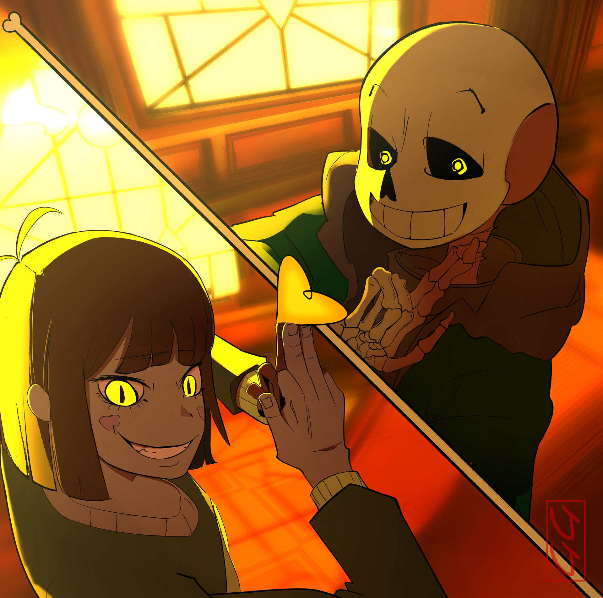 ArtStation - Sans vs Chara X Jujutsu Kaisen