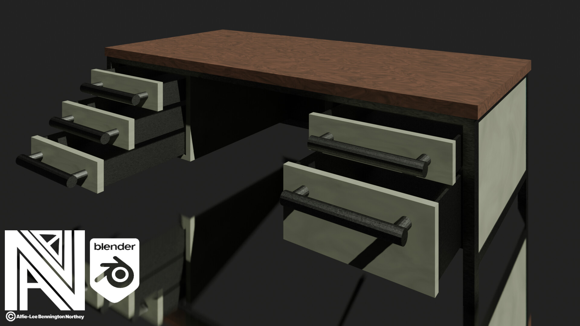 ArtStation - 1980 Office Desk