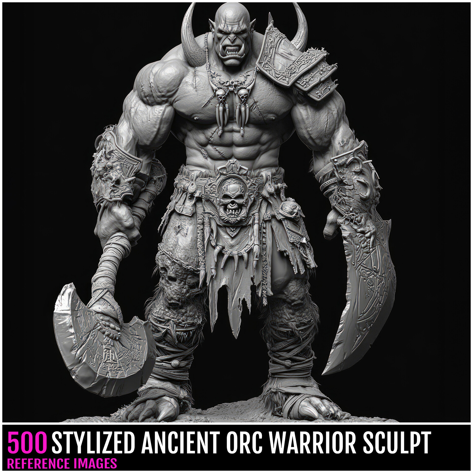 ArtStation - 500 STYLIZED ANCIENT ORC WARRIOR SCULPT