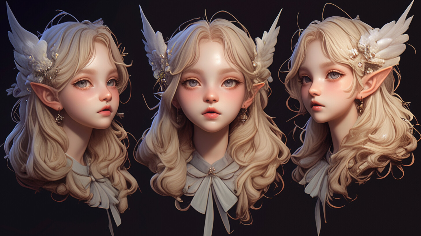 3D Head Sculpt References in 4K - Tika Art - +300 Chibi Angel Head ...