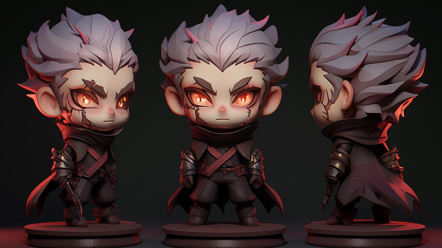 3D Head Sculpt References in 4K - Tika Art - +300 Chibi Warlock Male ...