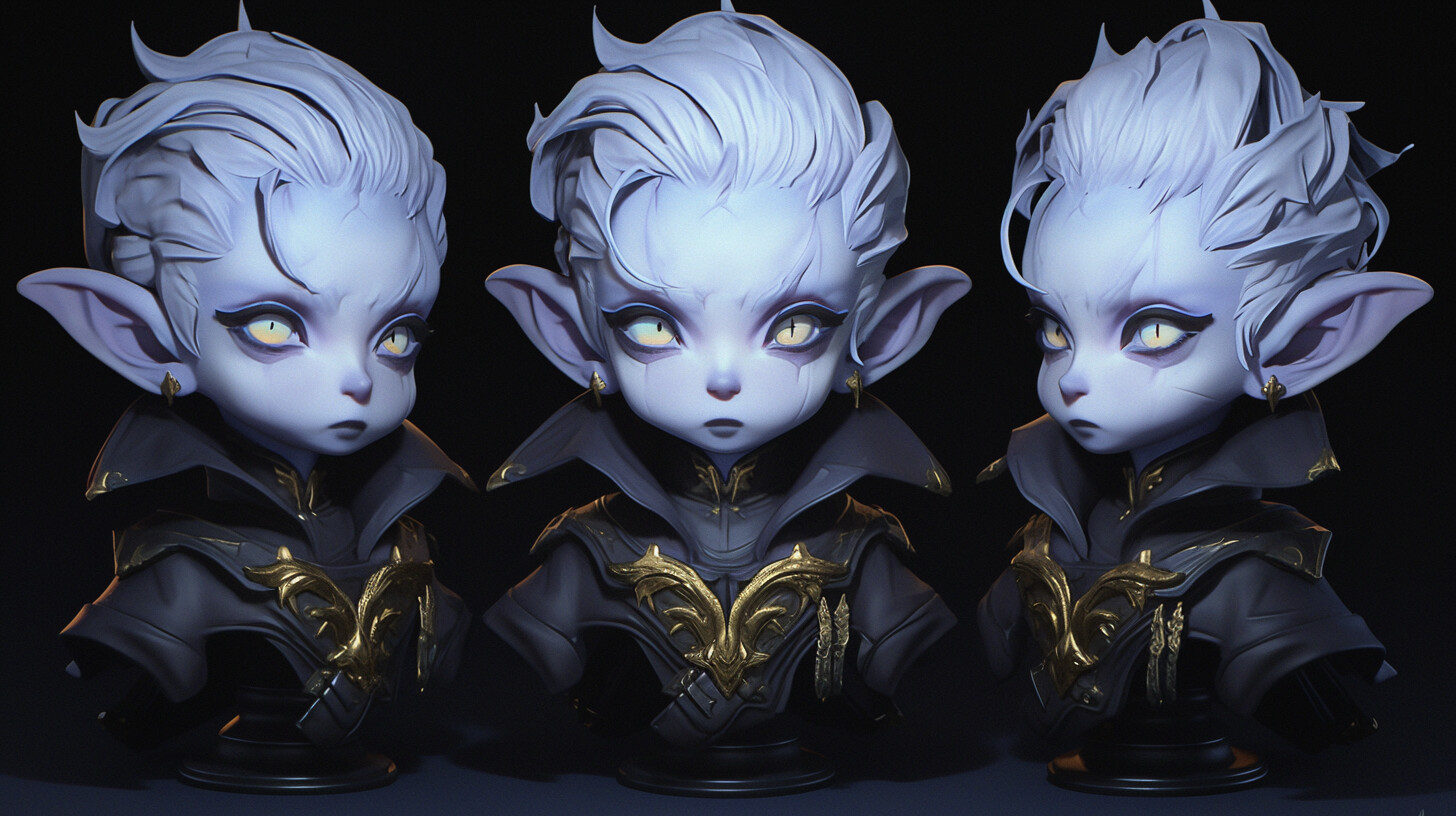 3D Head Sculpt References in 4K - Tika Art - +300 Chibi Warlock Male ...