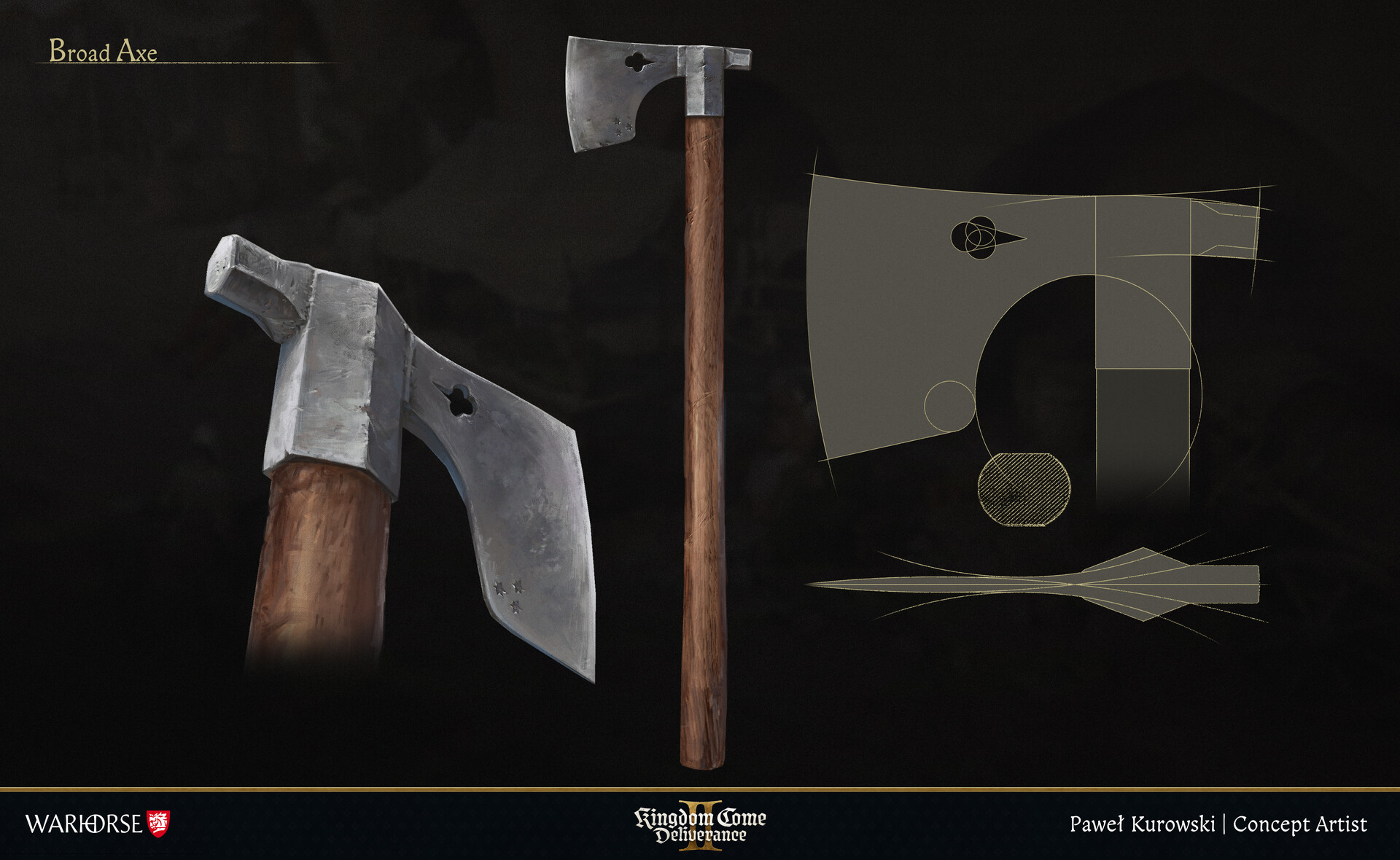 Pawel Kurowski - Kingdom Come: Deliverance II - Weapons axes concept art