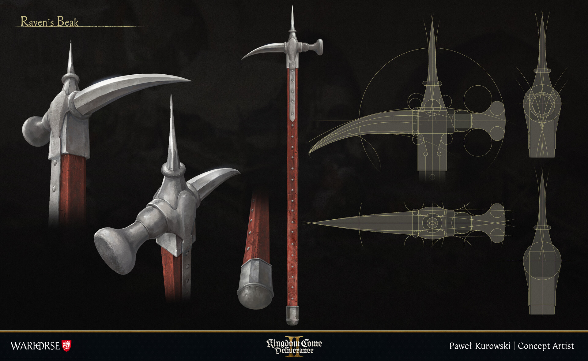 Pawel Kurowski - Kingdom Come: Deliverance II - Weapons hammers concept art
