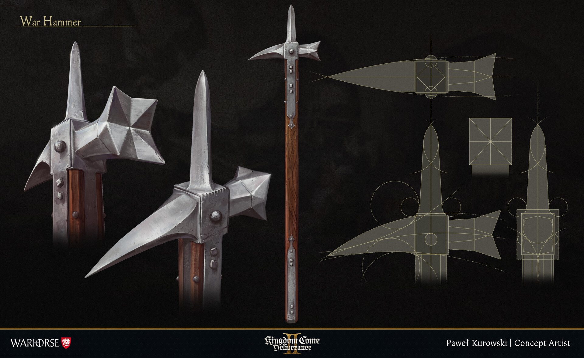 Pawel Kurowski - Kingdom Come: Deliverance II - Weapons hammers concept art