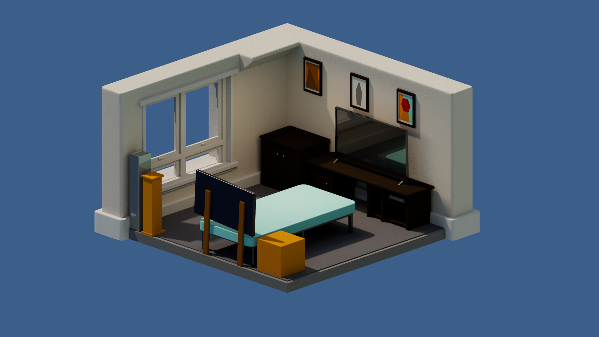 ArtStation - Isometric Bedroom
