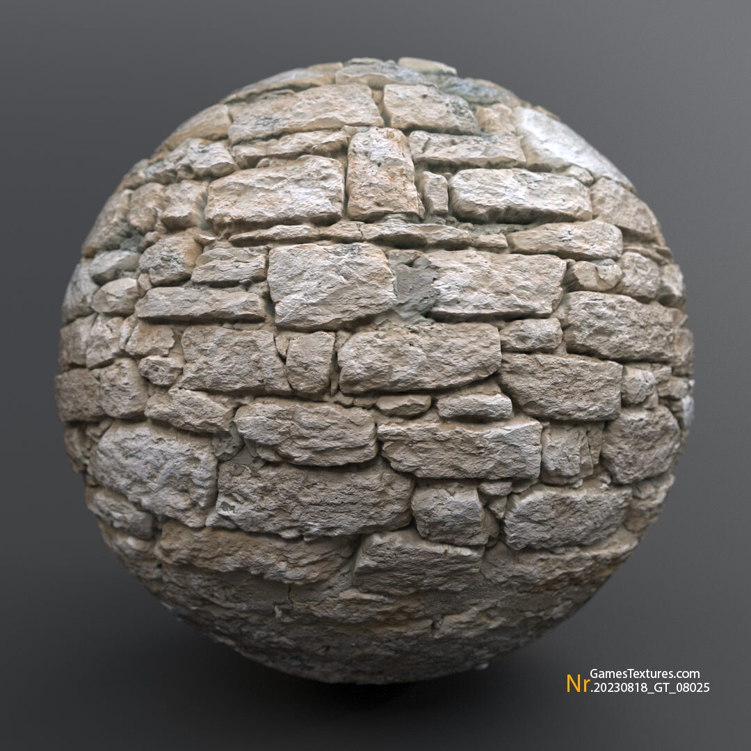 ArtStation - Limestone Stone Wall 08025 – PBR Material GamesTextures.com