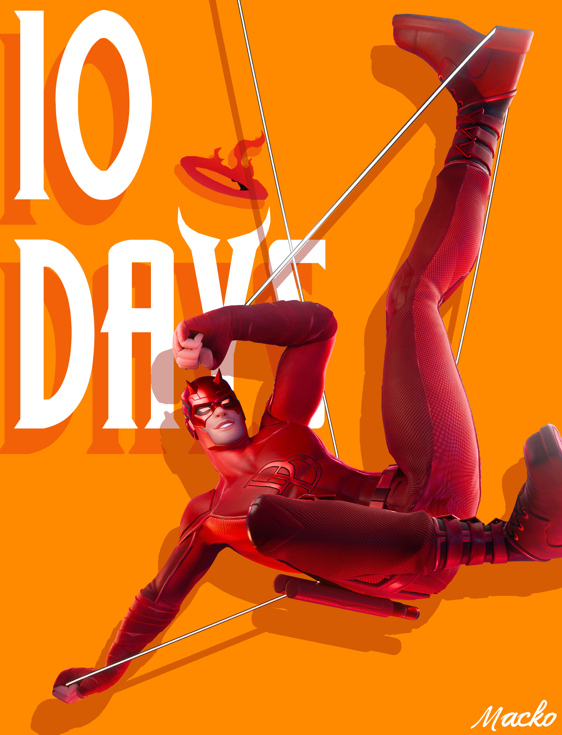 ArtStation - Daredevil Swinging 3D Render | Fortnite Art 🔥