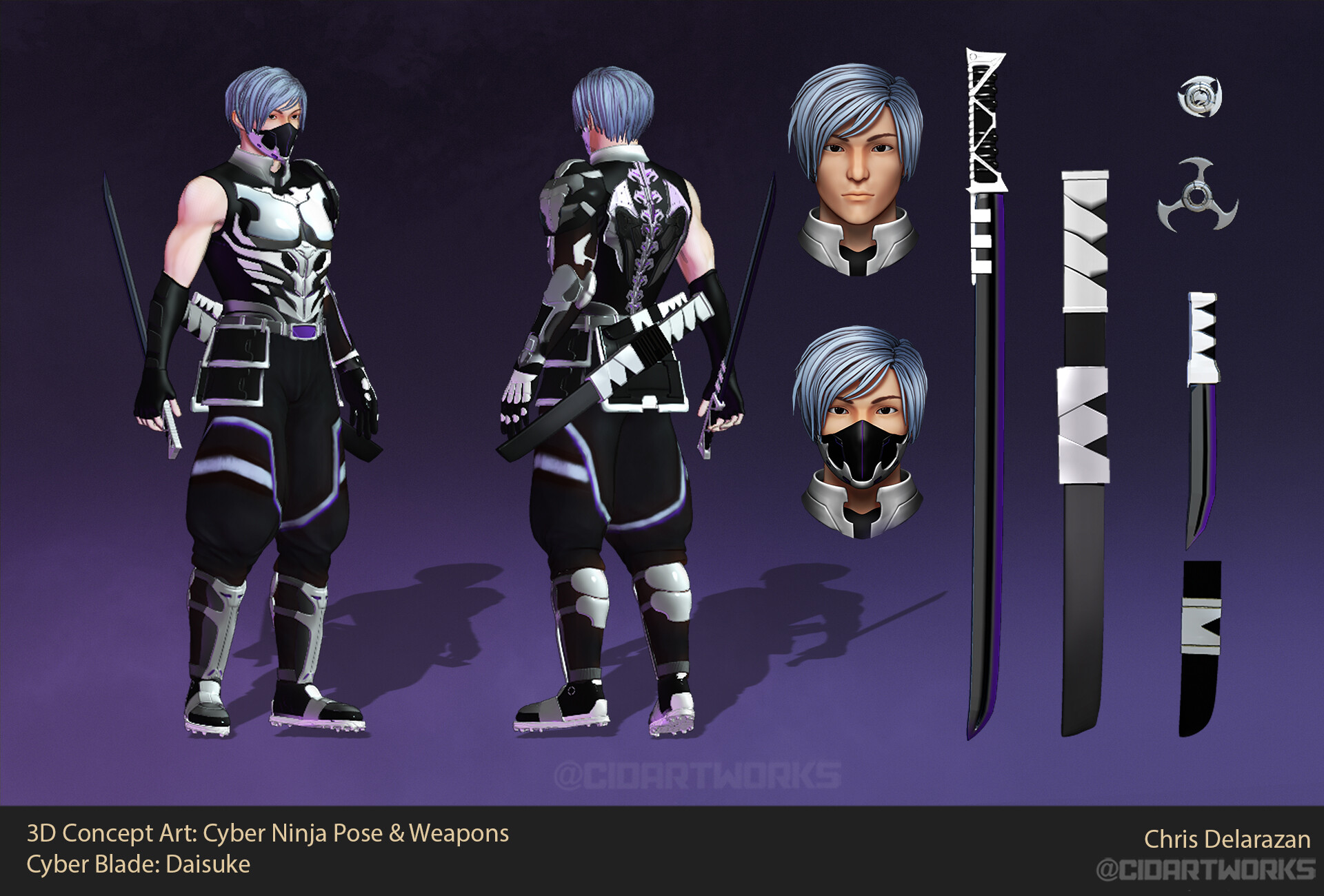 Chris Delarazan (@cidartworks) - 2D/3D Concept Art: Cyber Ninja