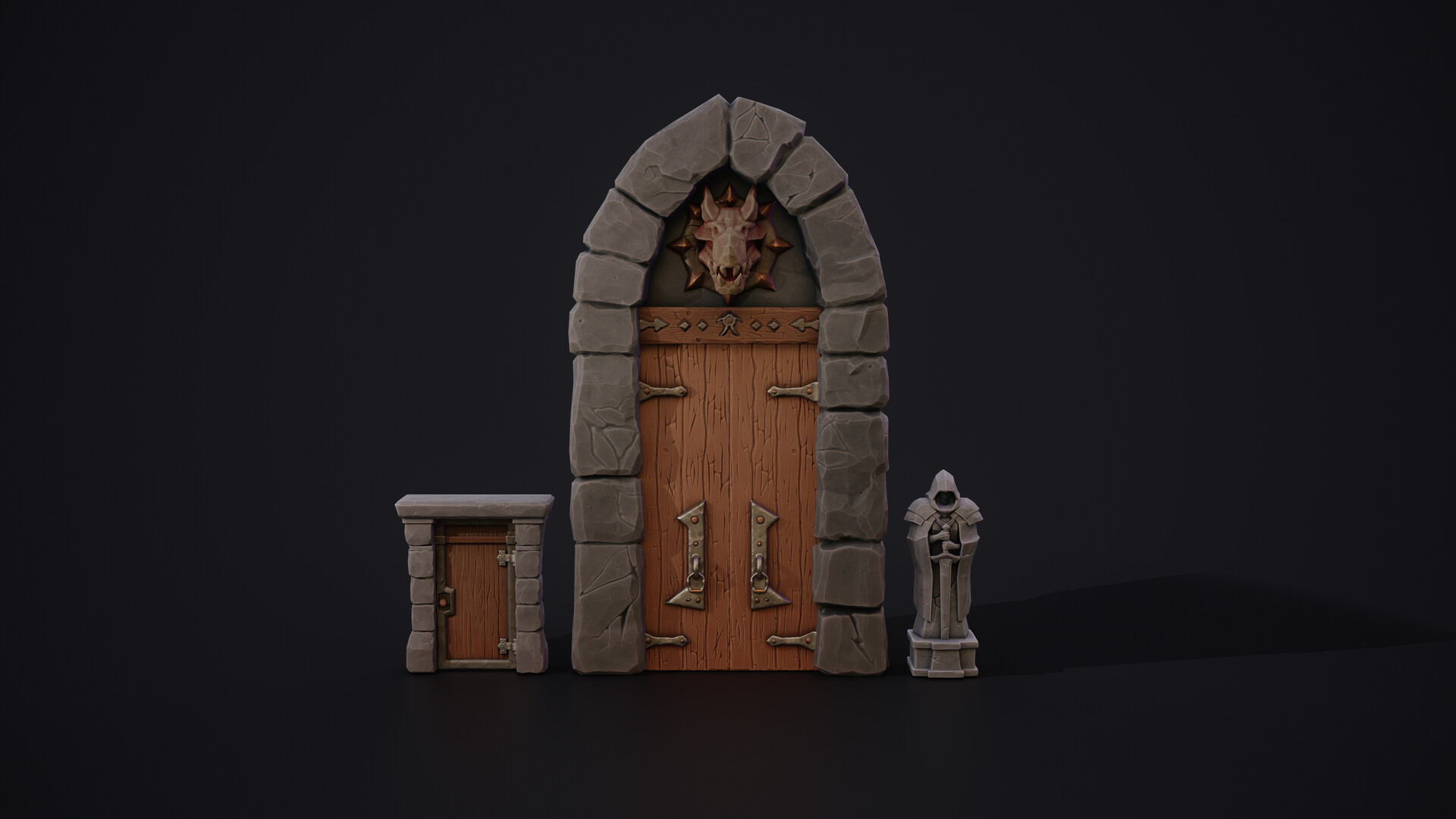 JustCreate - Unity & Unreal Engine 3D Assets - Doors and Decor for Stylized Dungeons