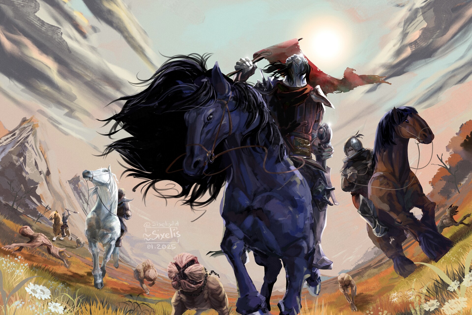 ArtStation - The Knight and his loyal followers from the underworld