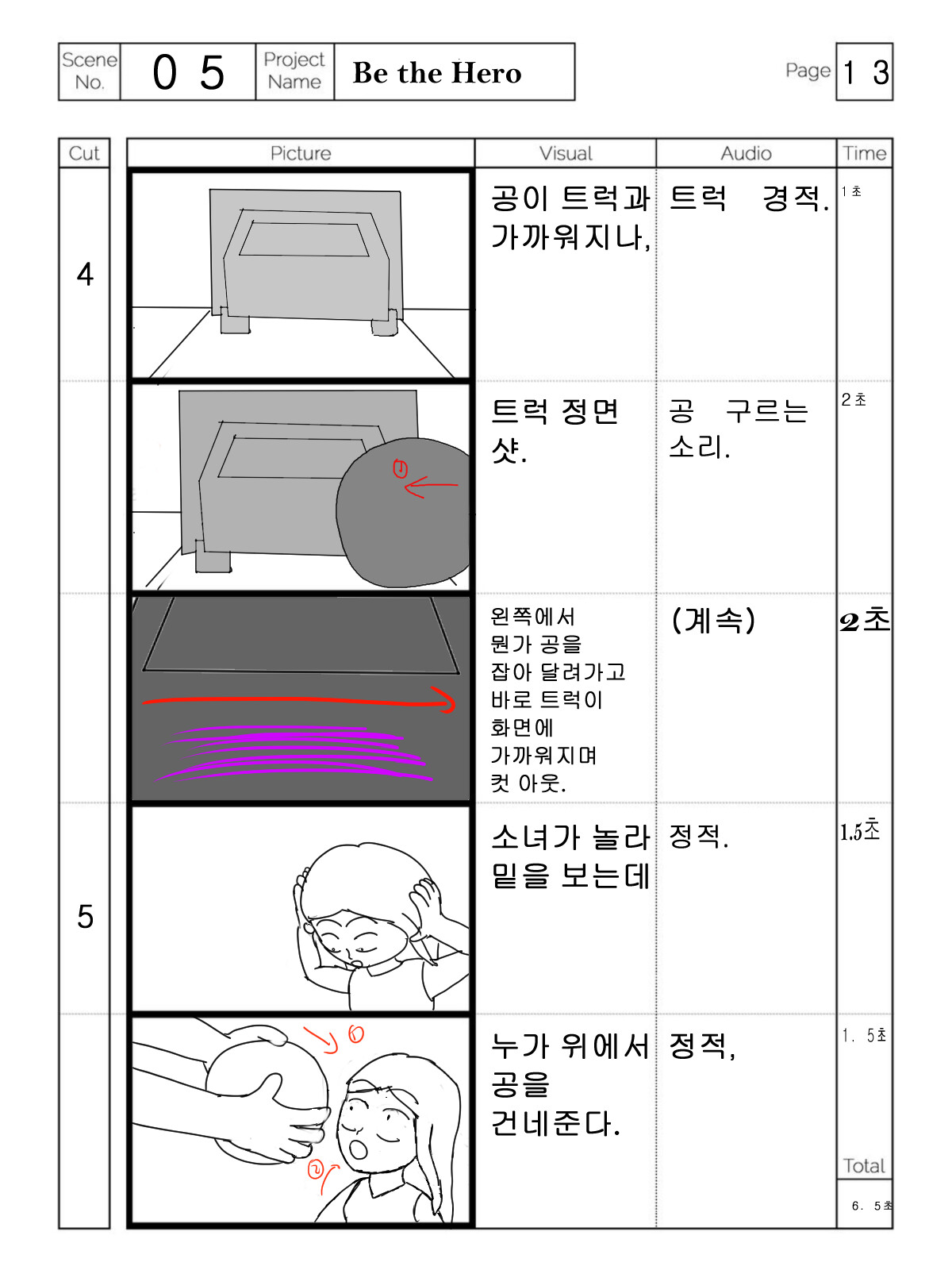 준혁/Junhyeok 강/Kang - 스토리보드 - (창작) Be the Hero
