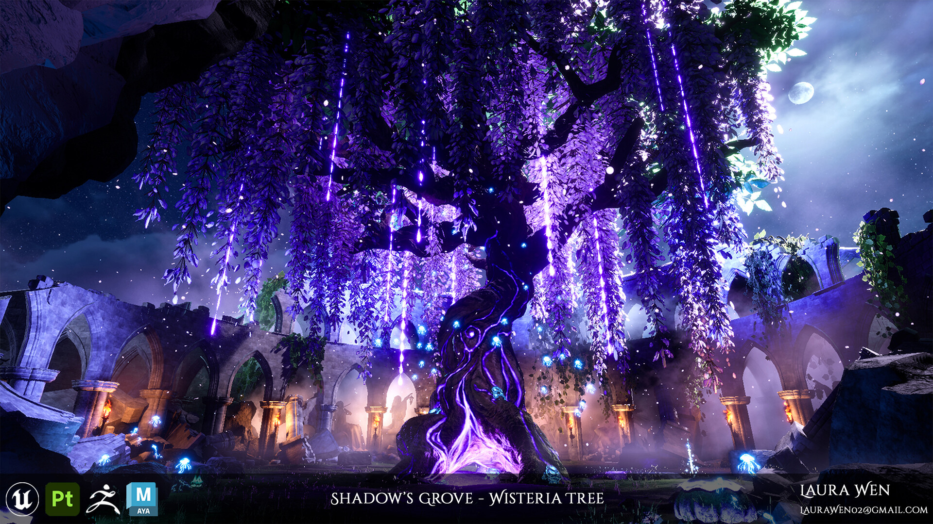Laura Wen - Fantasy Wisteria Tree - In Game Hero Prop