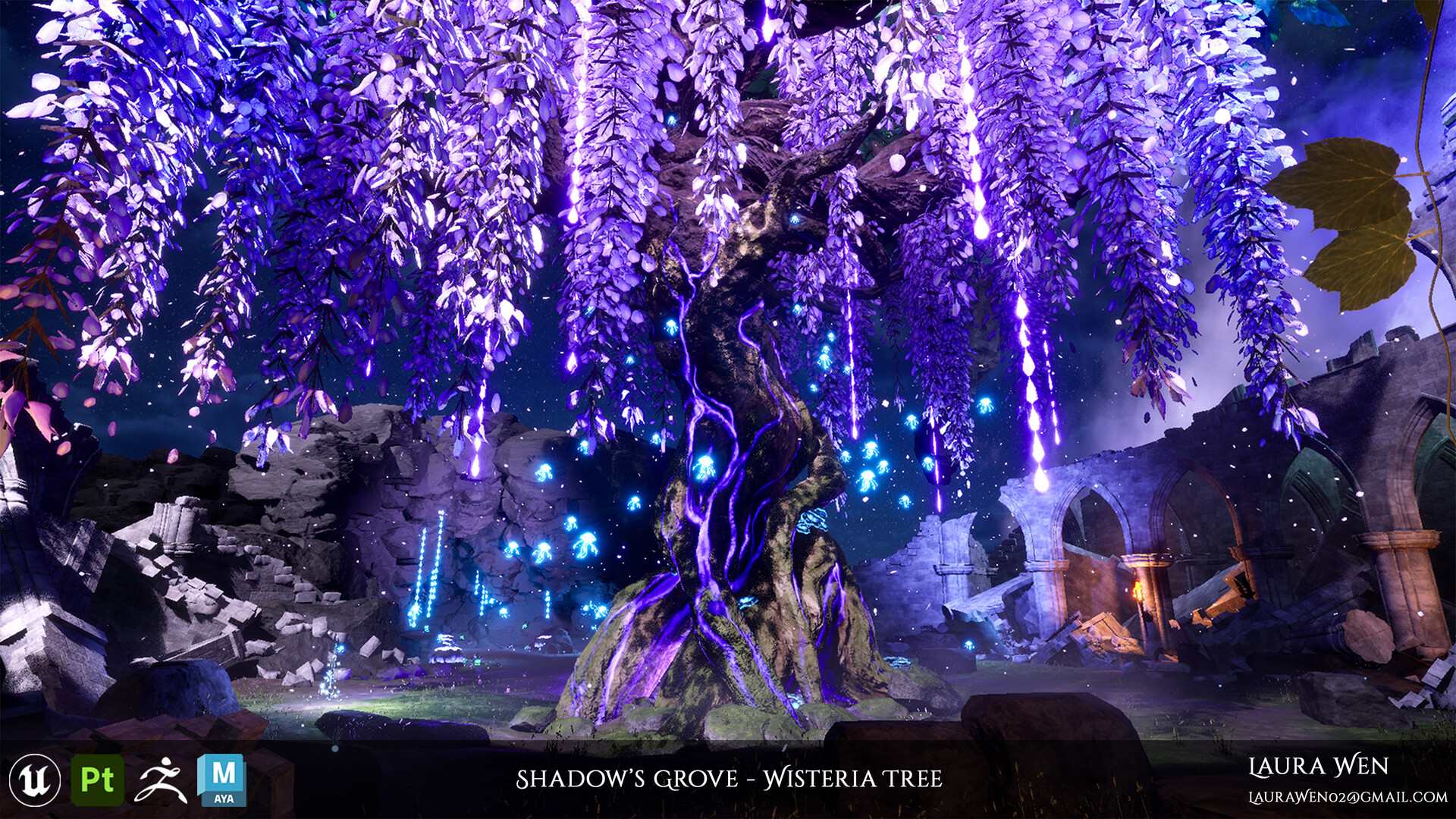 Laura Wen - Fantasy Wisteria Tree - In Game Hero Prop